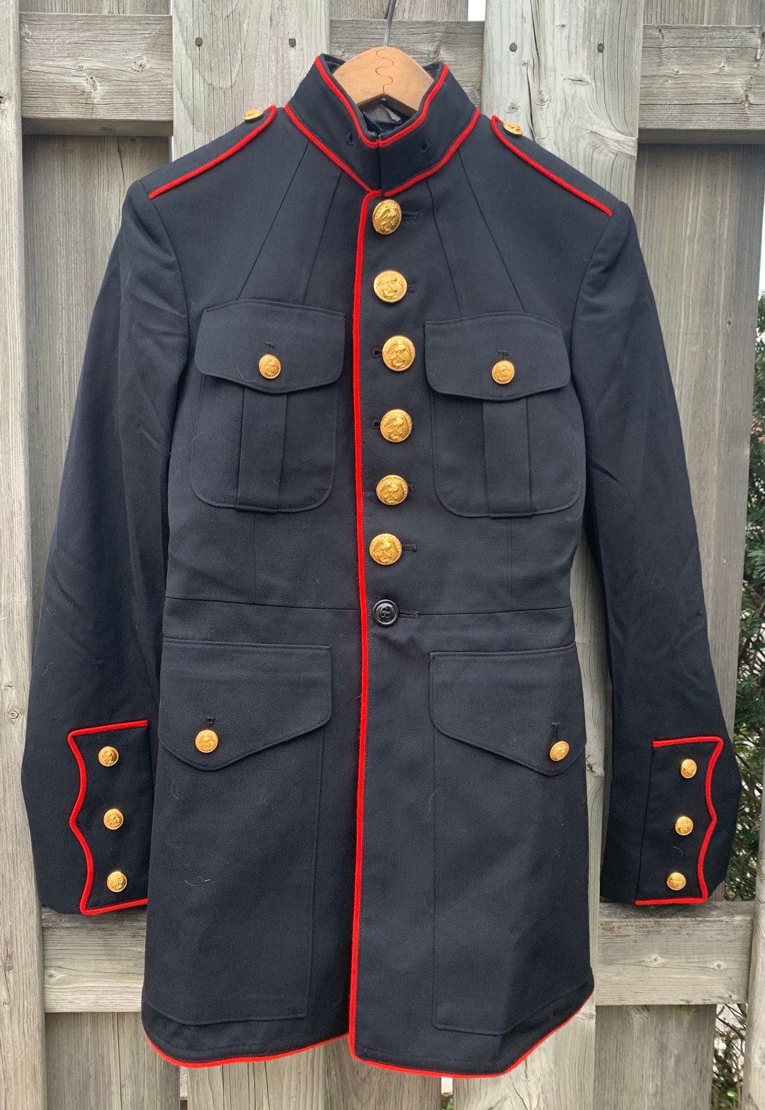 USMC Poly Wool Dress Coat Size 35 S Mens X-small Short Womens Medium ...
