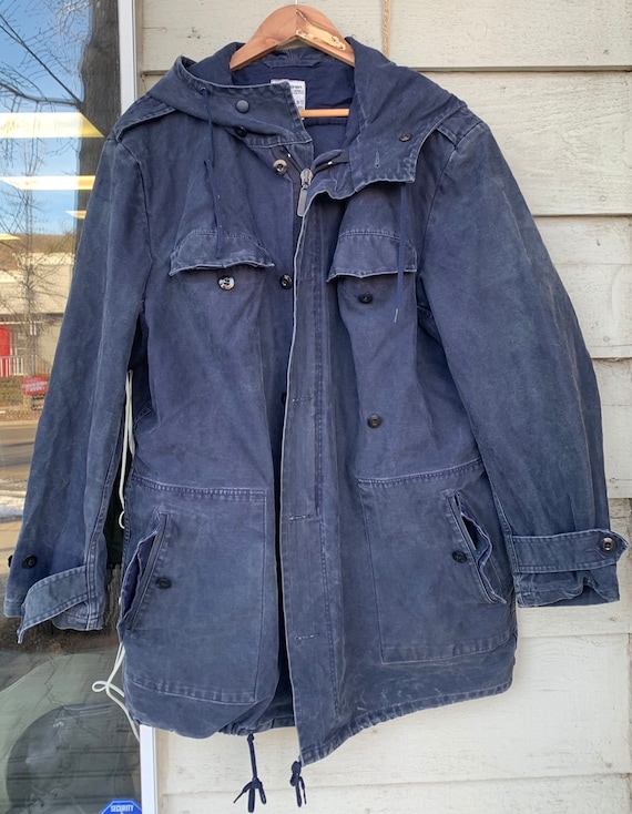 Genuine German Military Parka Solid Cotton Blue size … - Gem