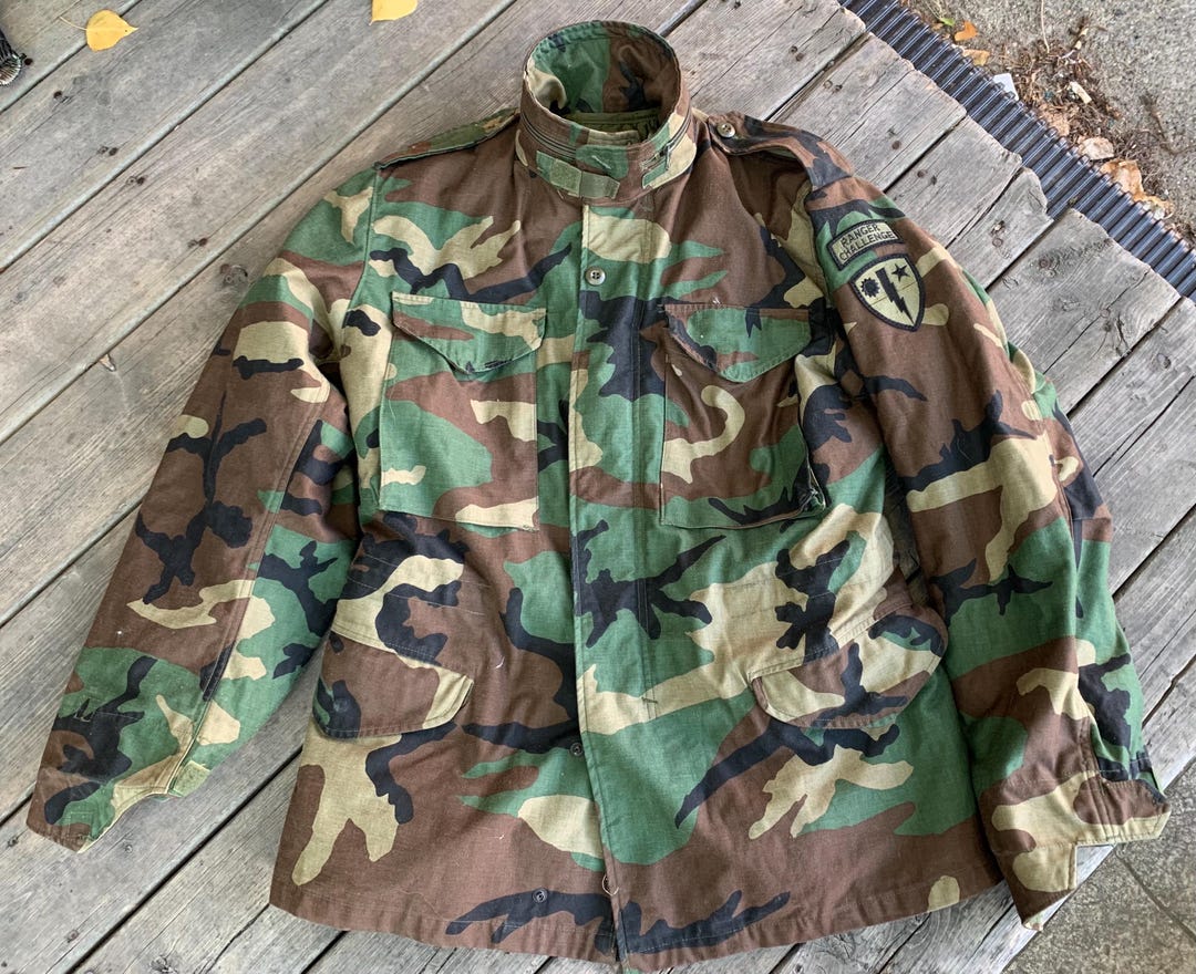 1991 Ranger M65 Jacket Genuine US Army Issued Woodland Camo Size Mens ...