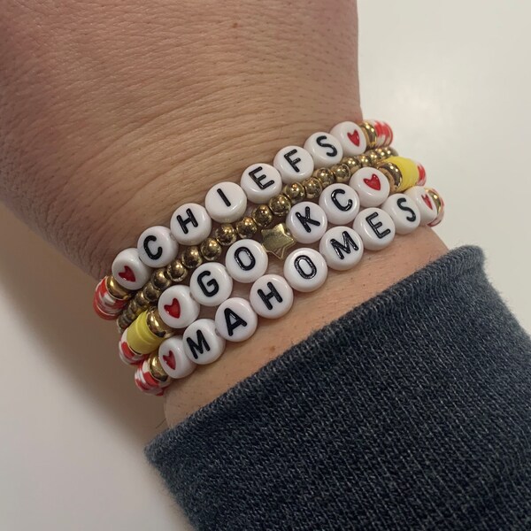 Clay Bead Bracelets Chiefs - Etsy