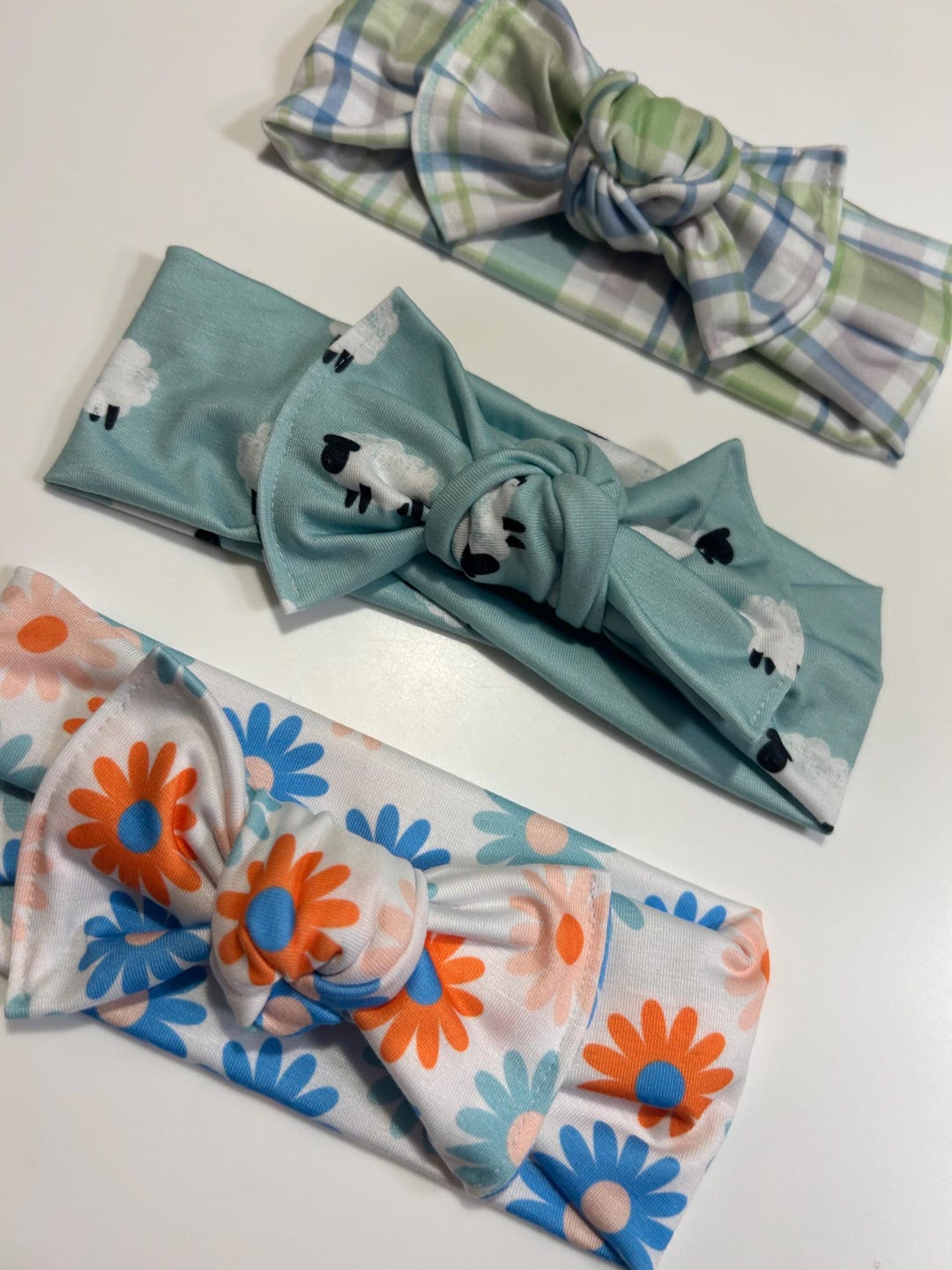 Spring Headwrap With Chunky Bow- Baby Headband- Chunky Topknot Headband ...
