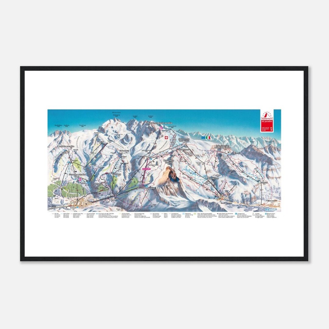 Zermatt Ski Piste Map Poster/print - Etsy