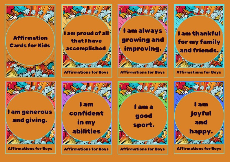 Printable Positive Affirmations for Boys - Etsy