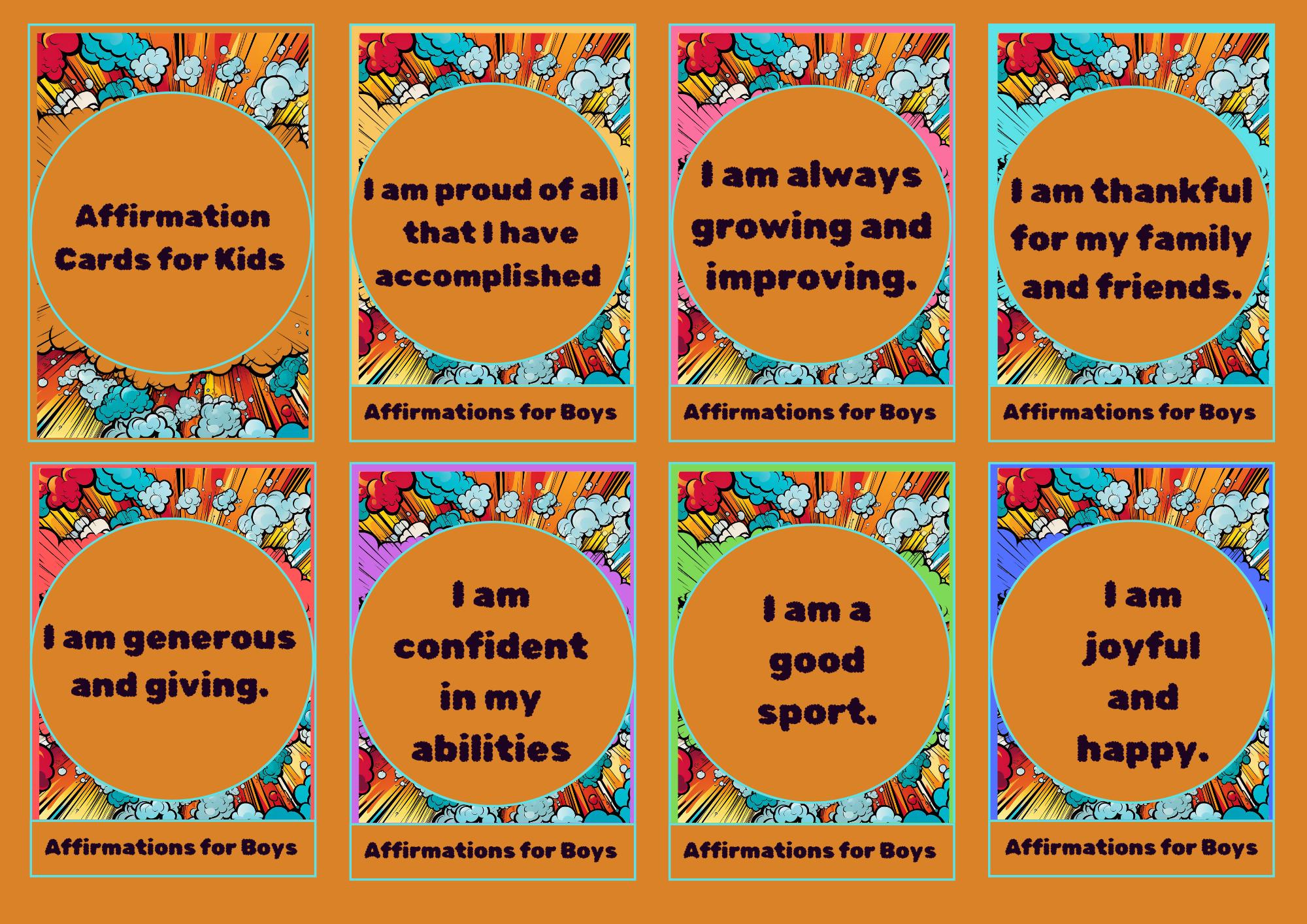 Printable Positive Affirmations for Boys - Etsy
