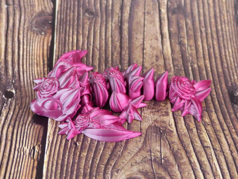 Tiny Rose Phoenix Wyvern Tiktok Articulated Dragon Rose Fidget - Etsy