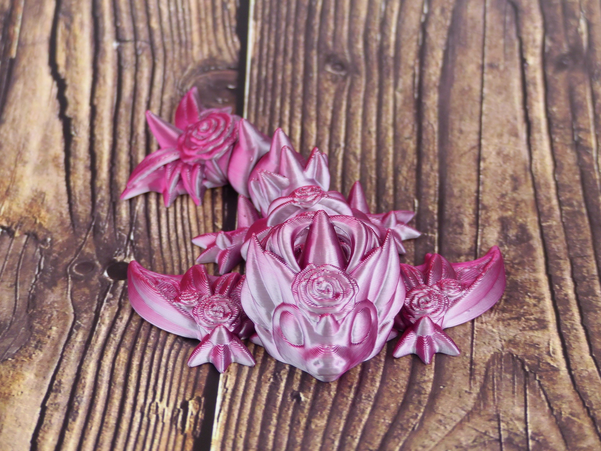 Tiny Rose Phoenix Wyvern Tiktok Articulated Dragon Rose Fidget - Etsy