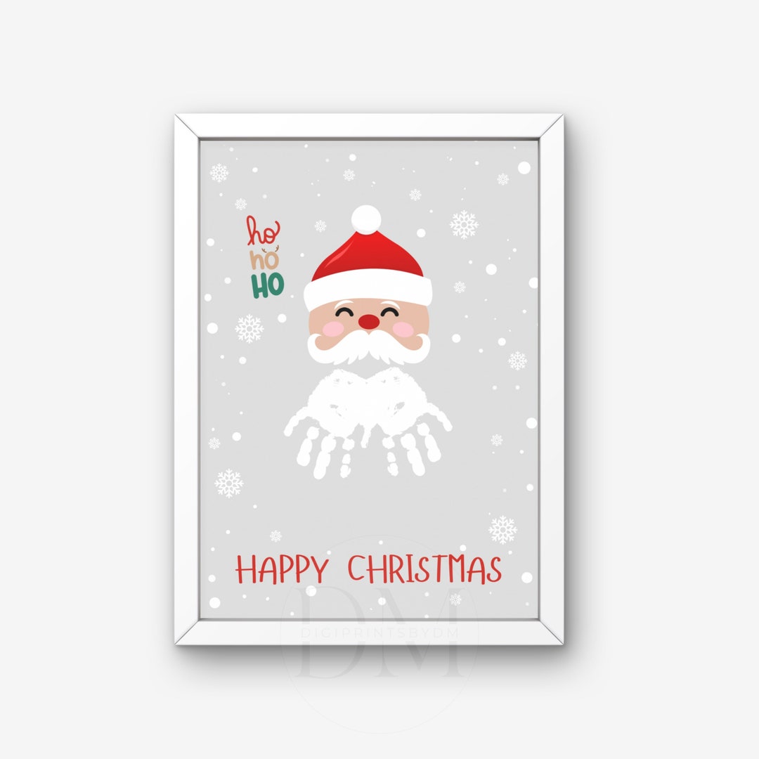 Cute Santa Claus Handprint Footprint Art, Baby and Toddler Kids Craft ...