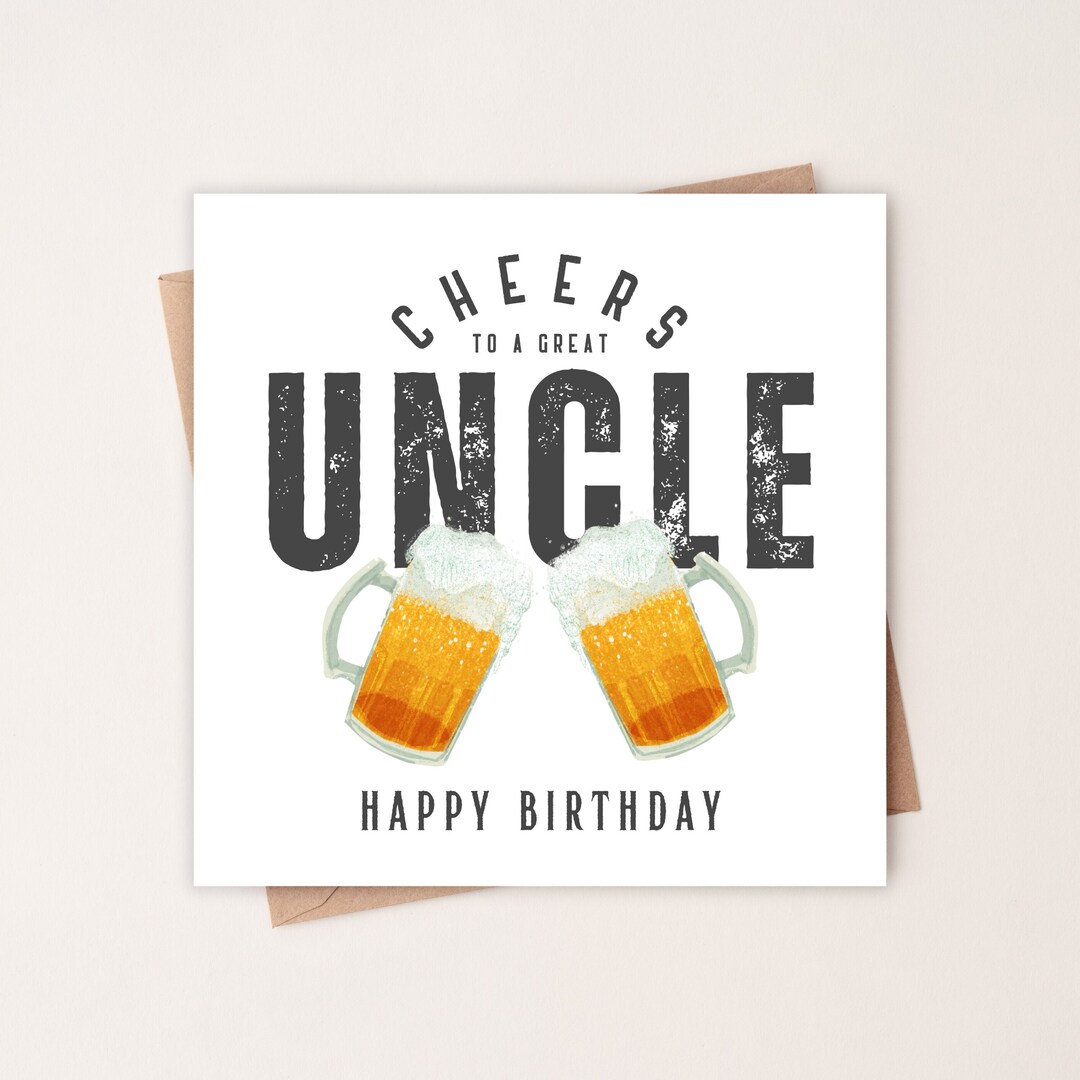 Cheers to a Great Uncle | Personalised Birthday Card for Him | Uncle ...