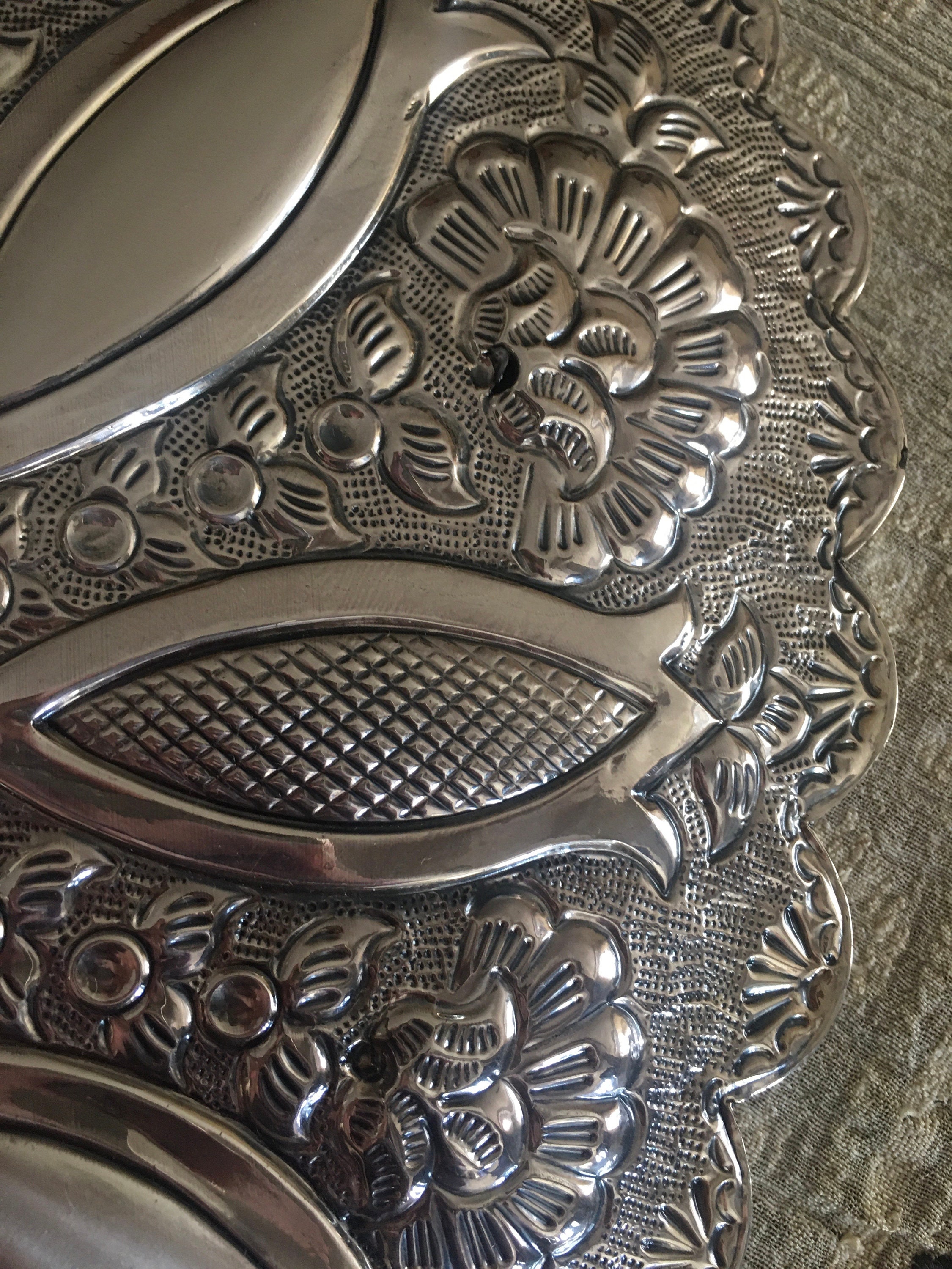 Turkish Silver Wall Mirror With Repousse Design 925 - Etsy
