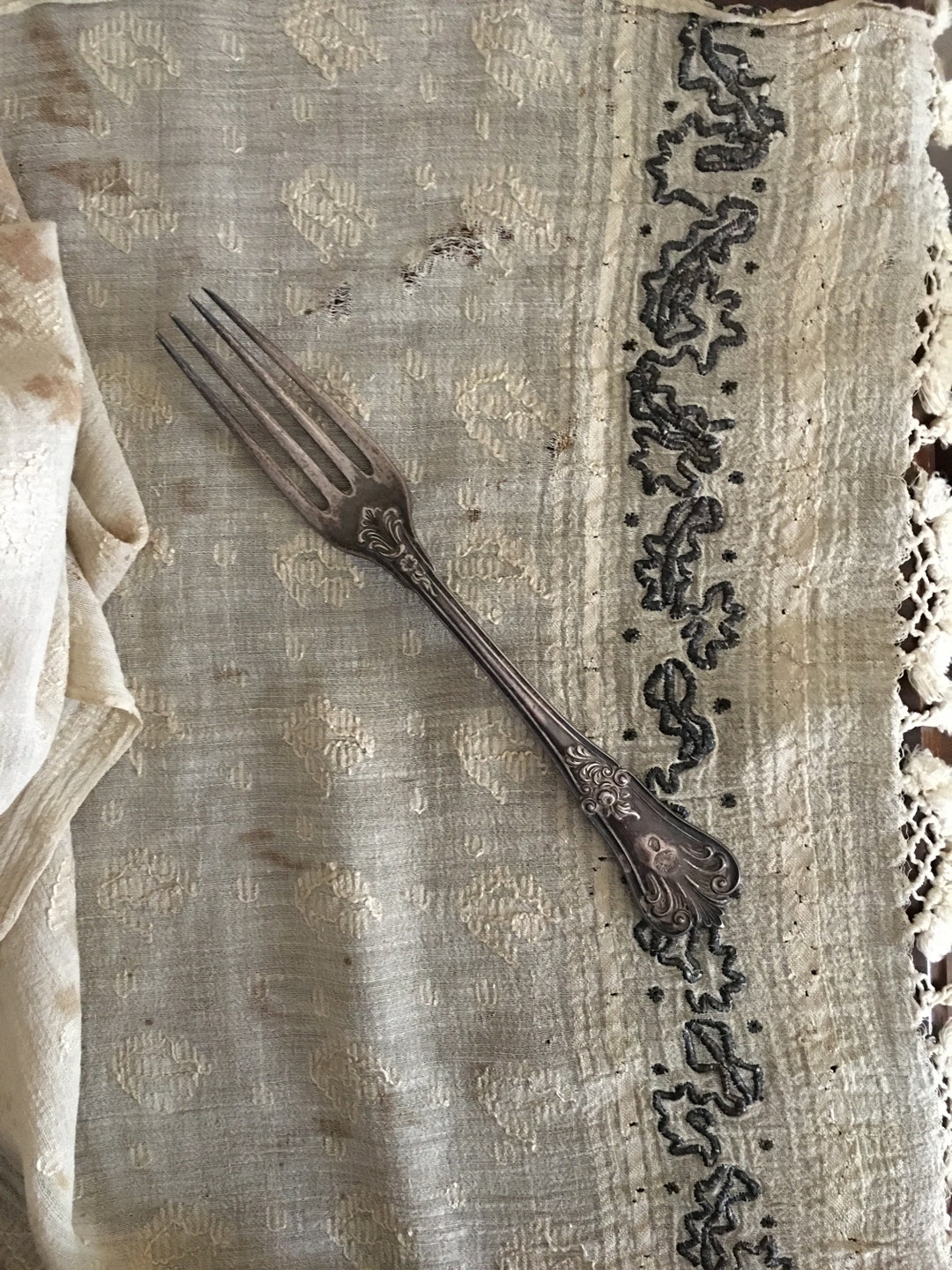 Rare Ottoman Period Turkish Silver Fork With Tughra Mark for Abdulhamid ...