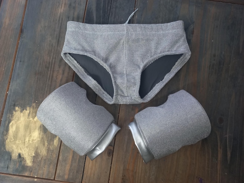 Mithril Chain-mail Wrestling Trunks – Metallic Silver Knit, XL Waist - Etsy