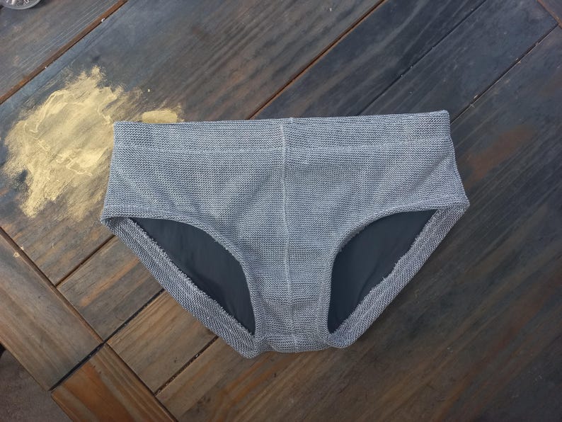 Mithril Chain-mail Wrestling Trunks – Metallic Silver Knit, XL Waist - Etsy