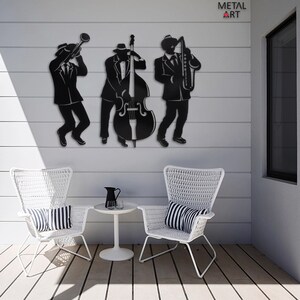 Jazz Metal Wall Art Jazz Trio Wall Decor Gift for Jazz | Etsy