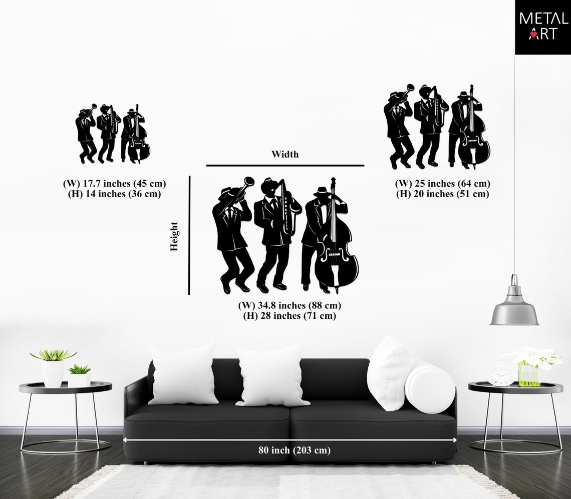 Jazz Metal Wall Art Jazz Trio Wall Decor Gift for Jazz - Etsy