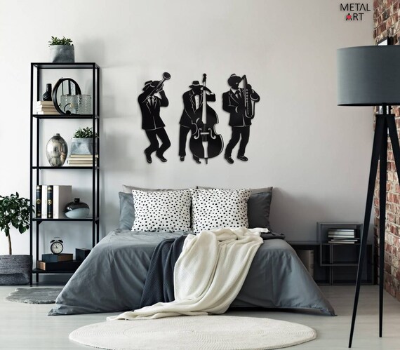 Jazz Metal Wall Art Jazz Trio Wall Decor Gift for Jazz | Etsy