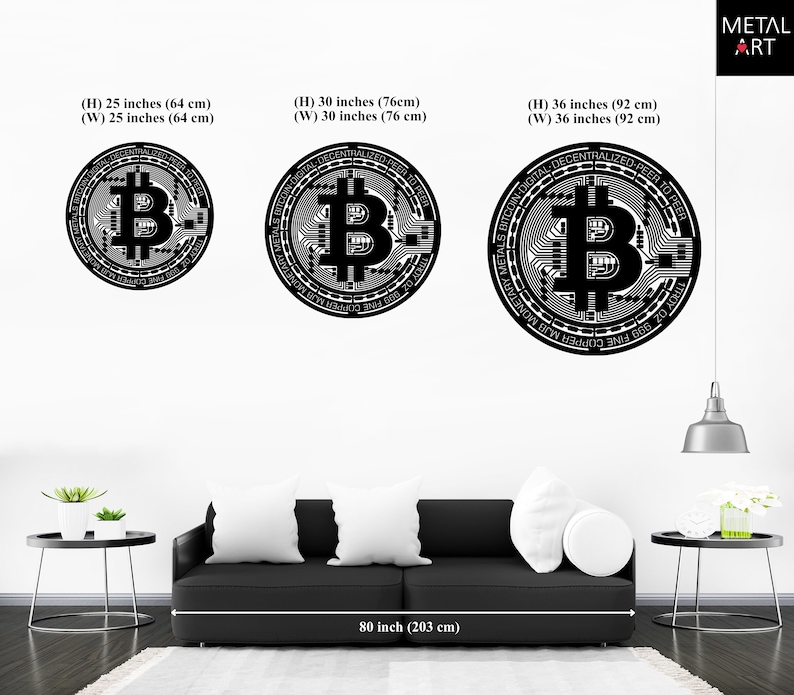 Bitcoin Symbol Metal Wall Art Cryptocurrency Metal Wall Art - Etsy