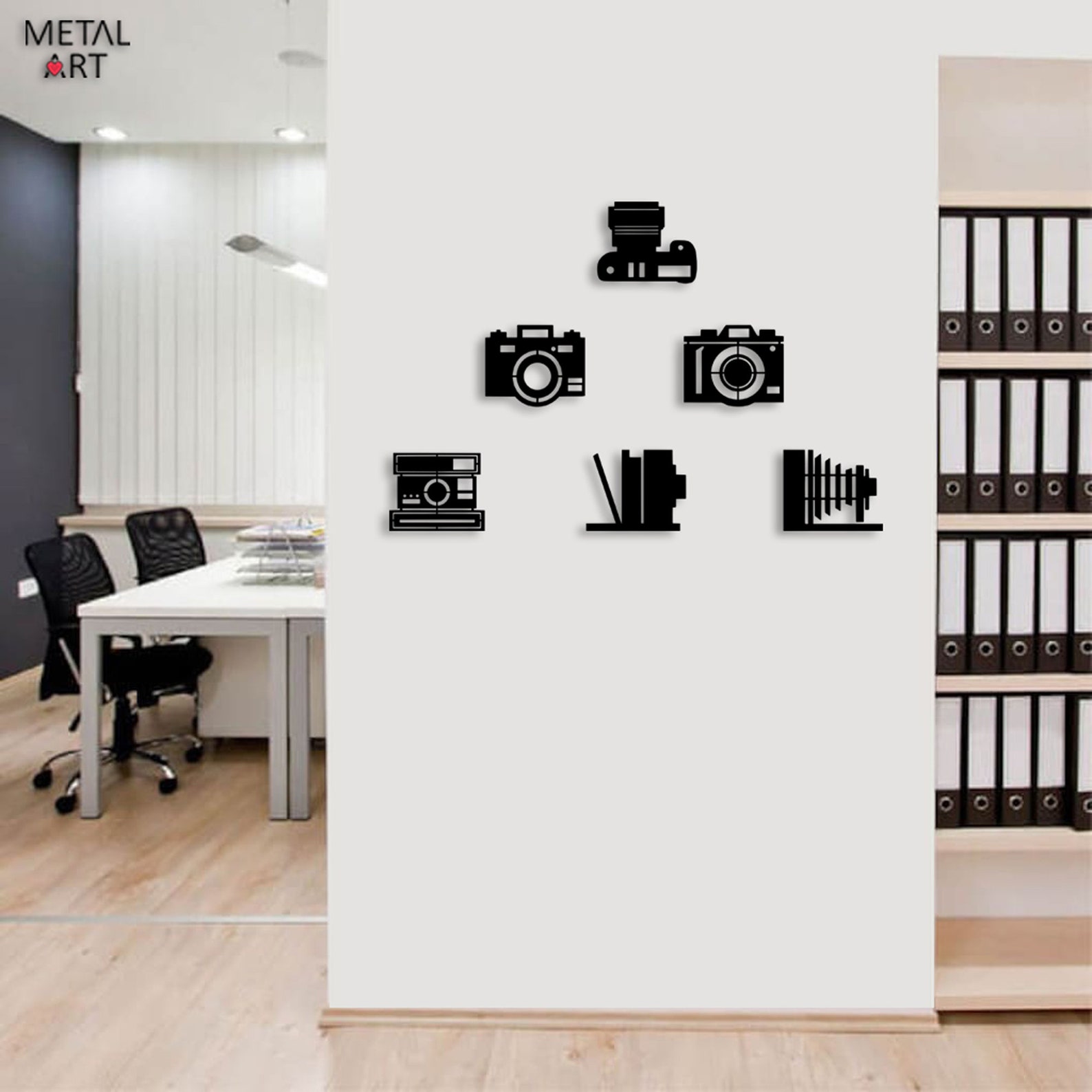 Camera Metal Wall Art, Photograph Studio XL Decor, Vintage Cameras ...