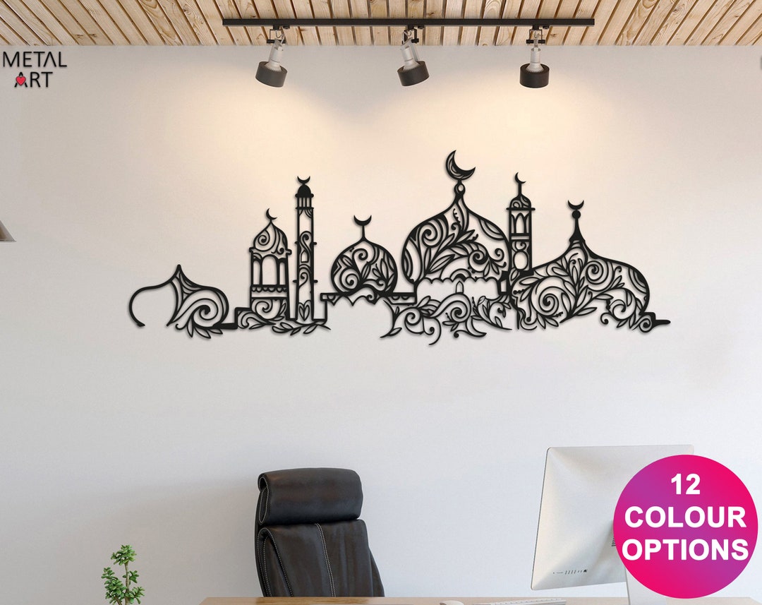 Beautiful Mosques Metal Wall Art, Mosque Figures Wall Decoration ...
