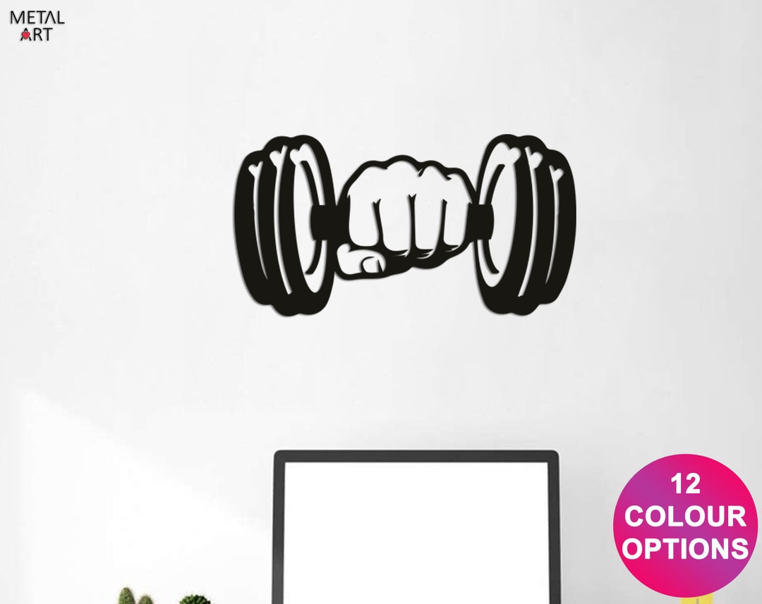 Dumbbell Metal Wall Decor, Dumbbell Sign, Dumbbell Metal Design ...
