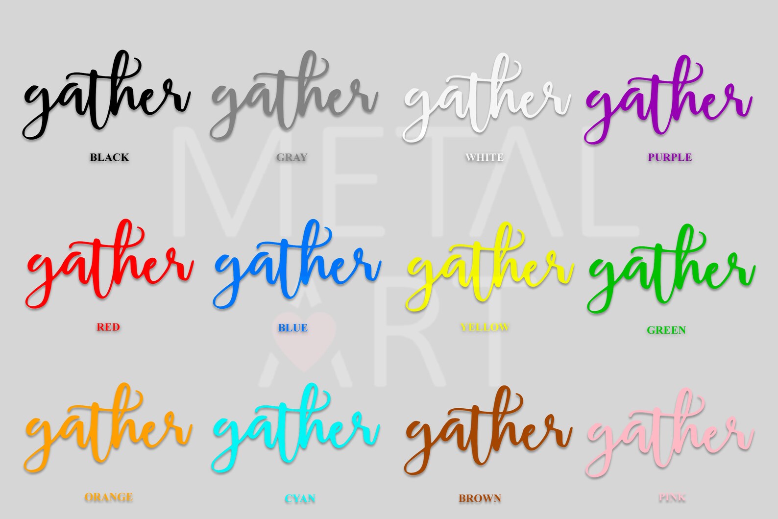 Gather Metal Sign Gather Word Cut Out Gather Metal Art - Etsy