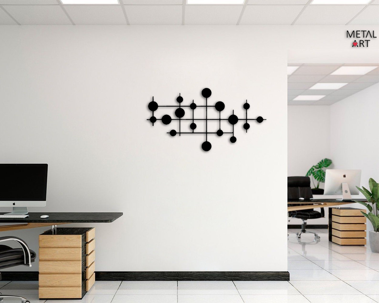 Circles Wall Decor Overlapping Circles Grid Metal Circles - Etsy