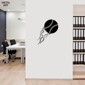 3D Baseball on Fire Metal Wall Art, 3D Baseball Metal Wall Art, Sports ...