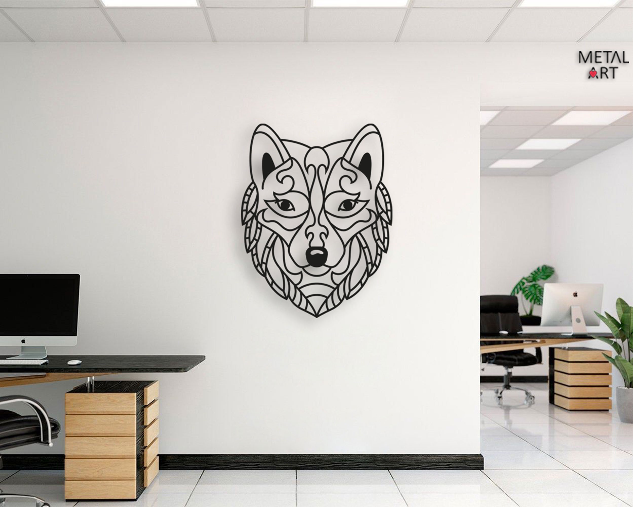 Wolf Metal Wall Art Wolf Head Metal Wall Art Metal Wall Art - Etsy