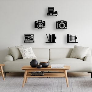 Camera Metal Wall Art, Photograph Studio XL Decor, Vintage Cameras ...