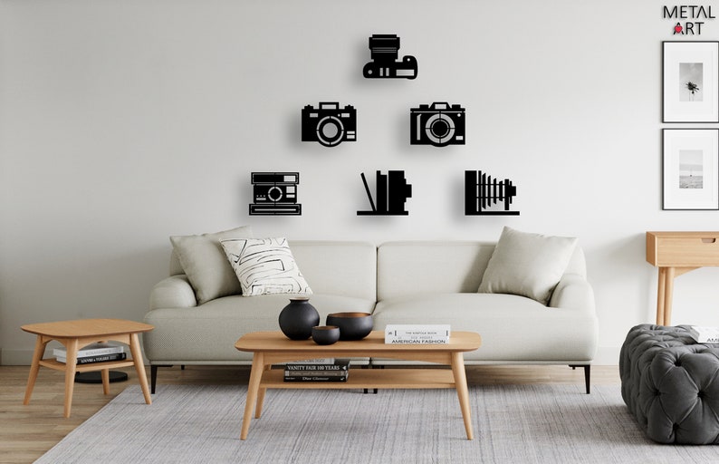 Camera Metal Wall Art, Photograph Studio XL Decor, Vintage Cameras ...