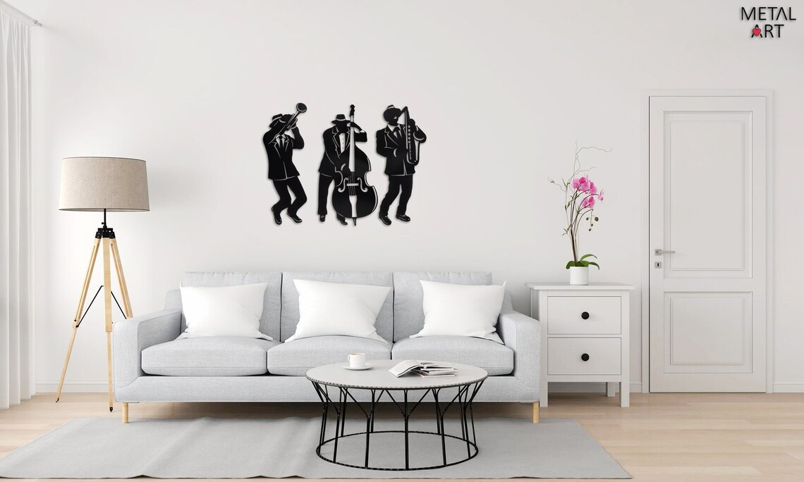 Jazz Metal Wall Art Jazz Trio Wall Decor Gift for Jazz | Etsy