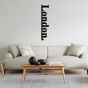 Personalized Metal City Name Sign, Modern City Sign Metal Wall Decor ...