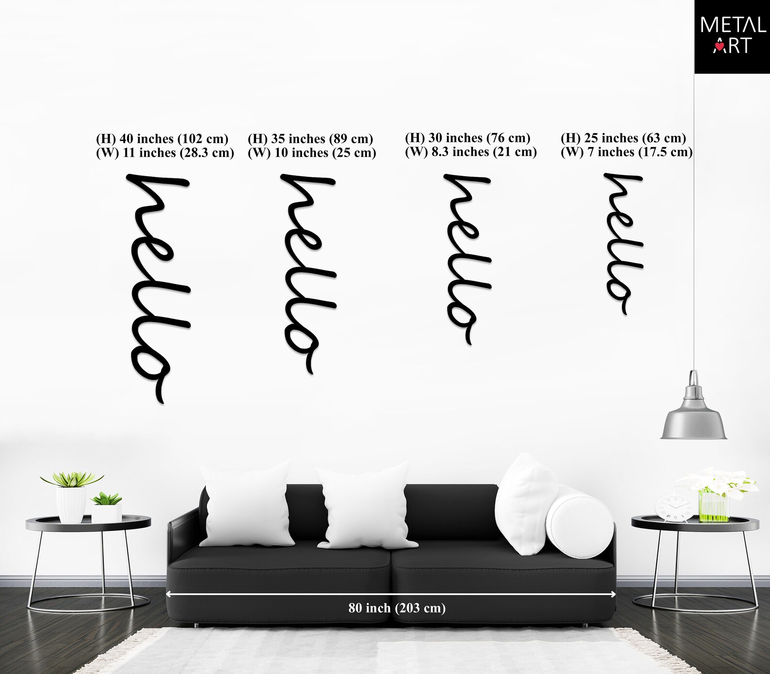 Metal Hello Sign Vertical Hello Modern Welcome Sign Metal - Etsy