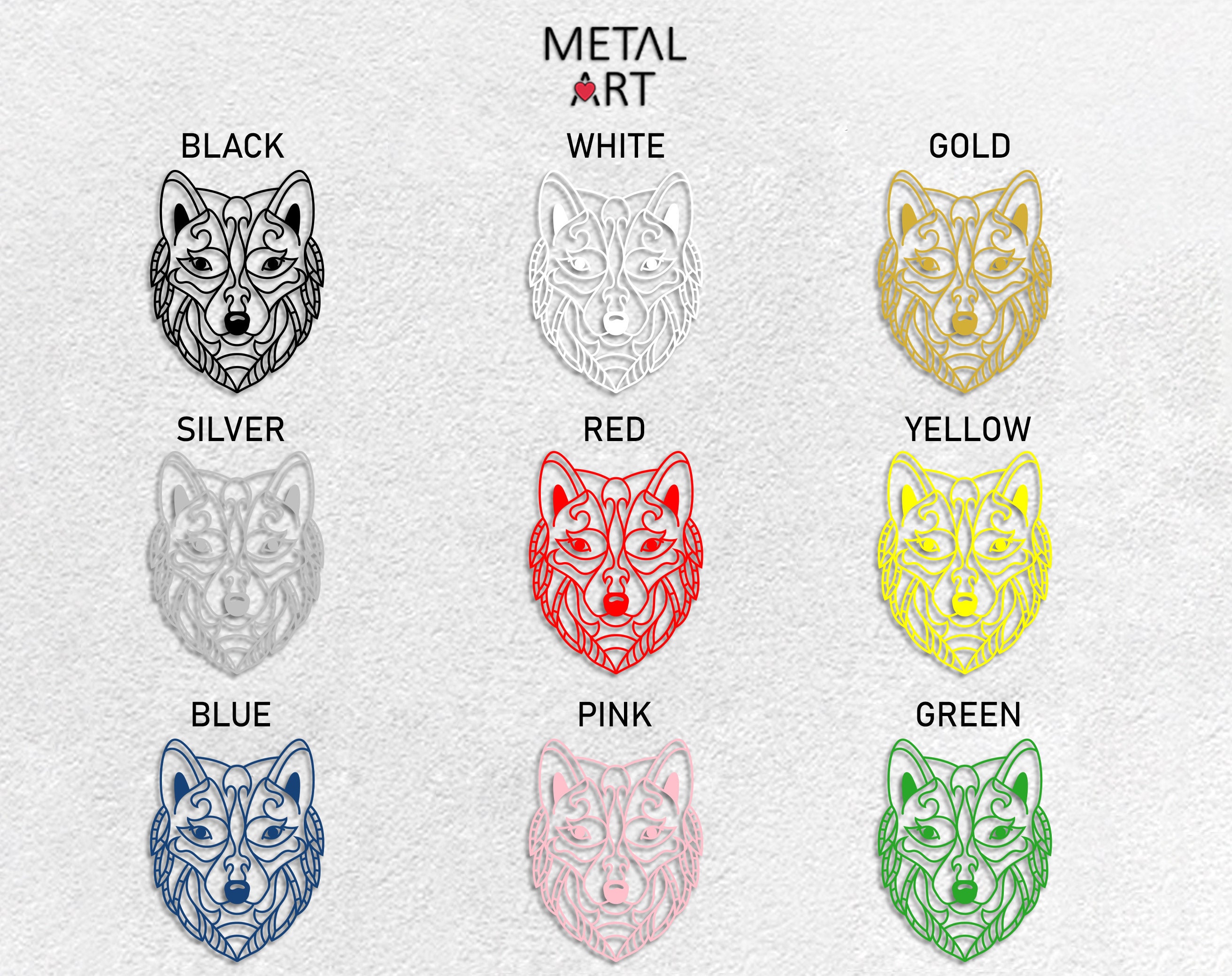 Wolf Metal Wall Art Wolf Head Metal Wall Art Metal Wall Art - Etsy