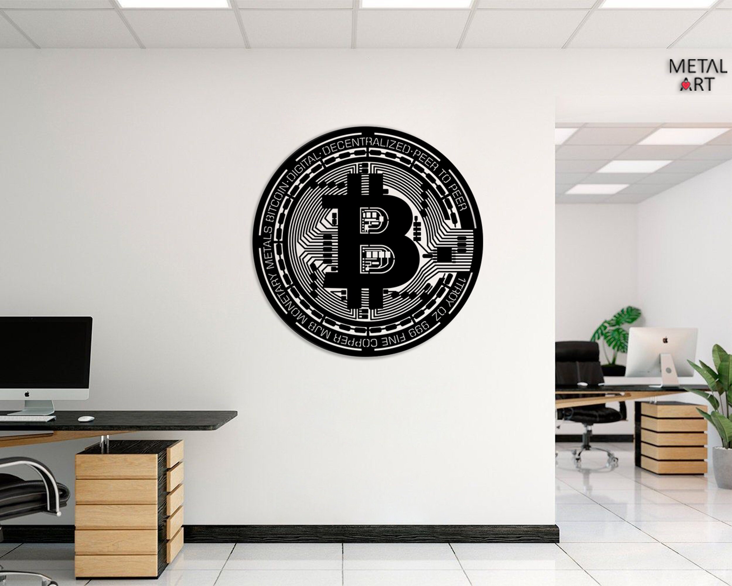 Bitcoin Symbol Metal Wall Art Cryptocurrency Metal Wall Art - Etsy