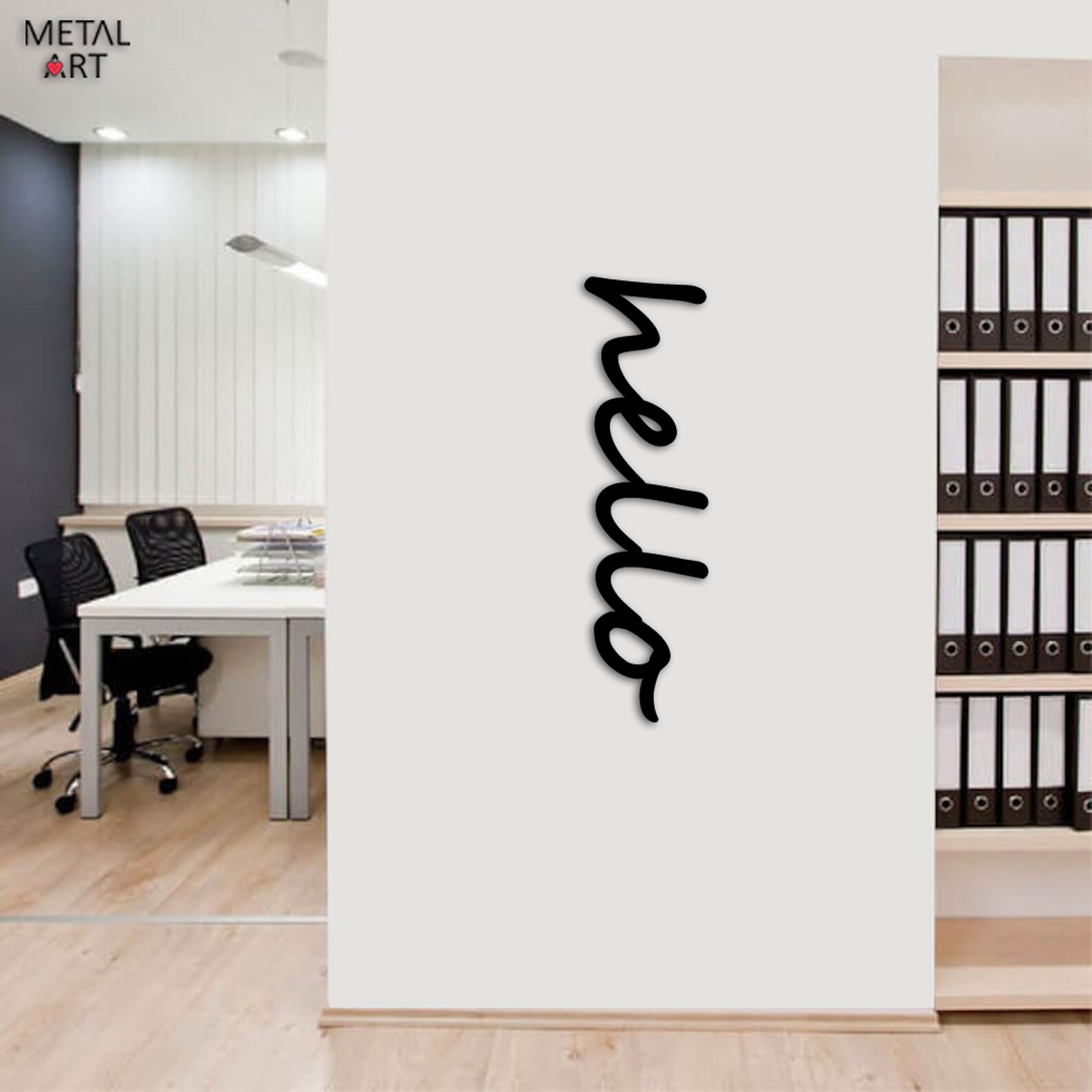 Metal Hello Sign Vertical Hello Modern Welcome Sign Metal | Etsy