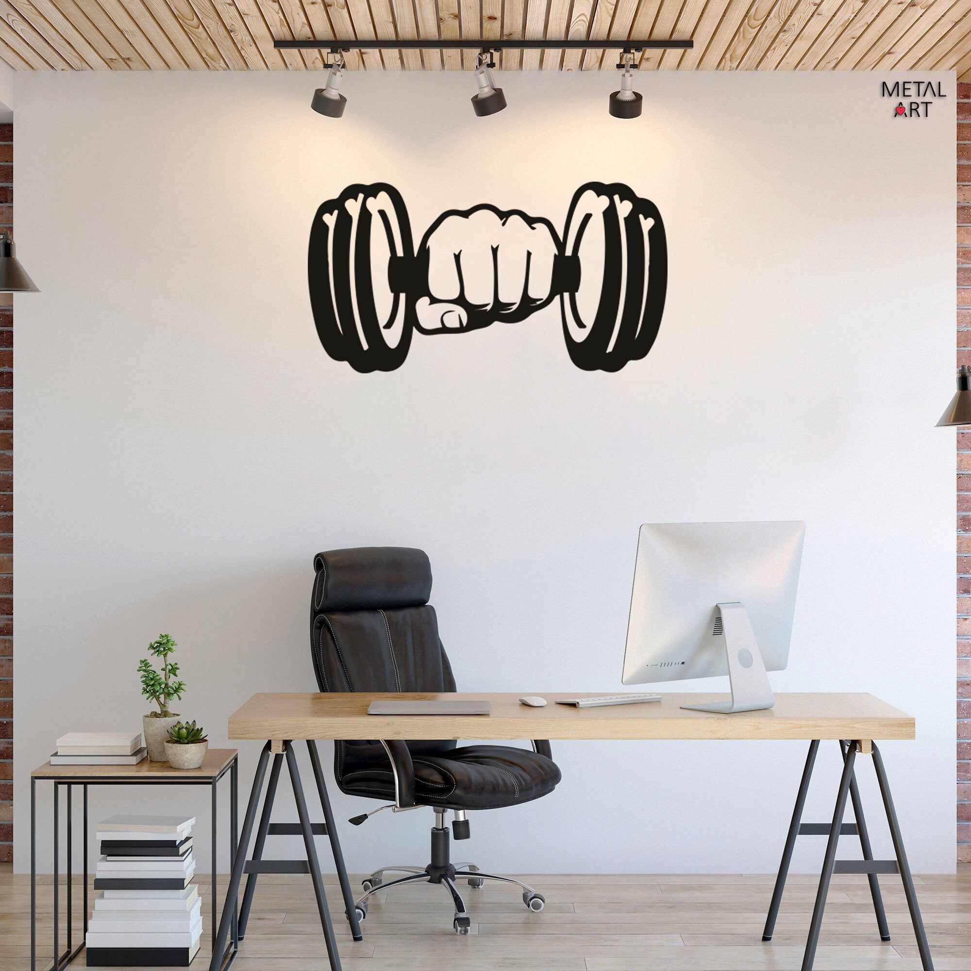Dumbbell Metal Wall Decor, Dumbbell Sign, Dumbbell Metal Design ...