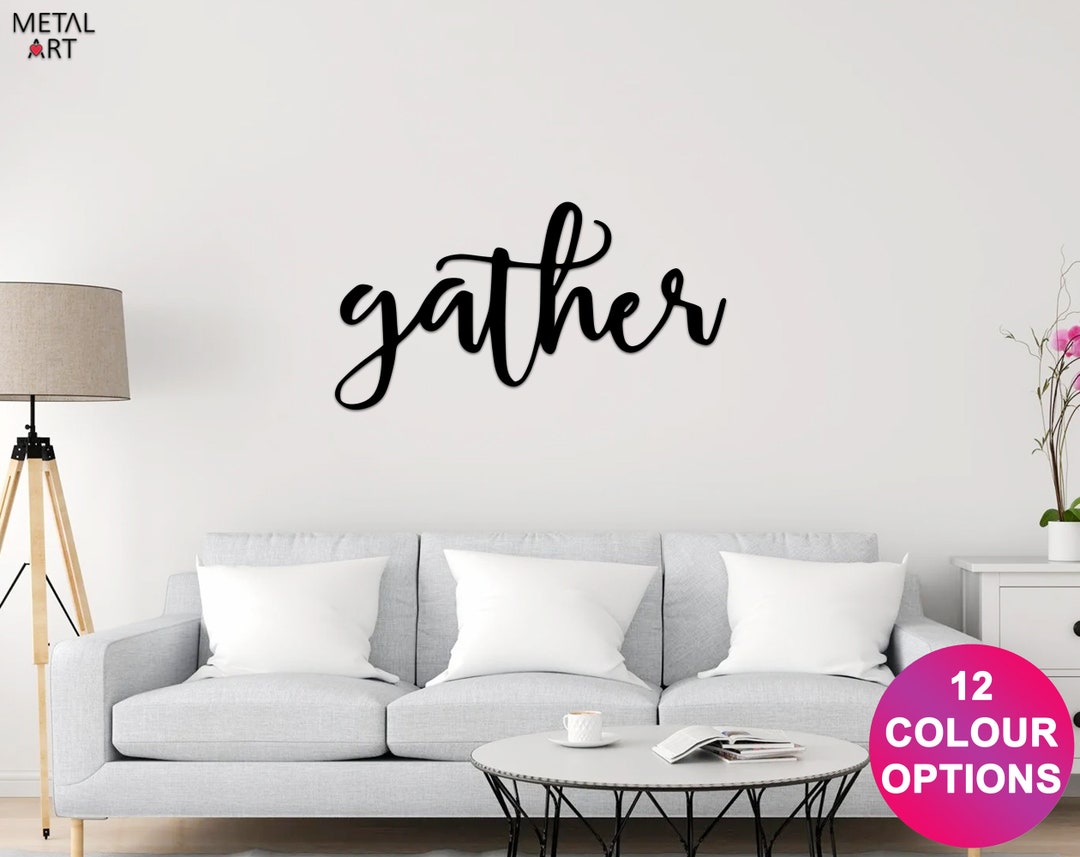 Gather Metal Sign, Gather Word Cut Out, Gather Metal Art, Farmhouse ...