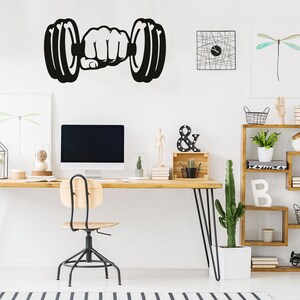Dumbbell Metal Wall Decor, Dumbbell Sign, Dumbbell Metal Design ...