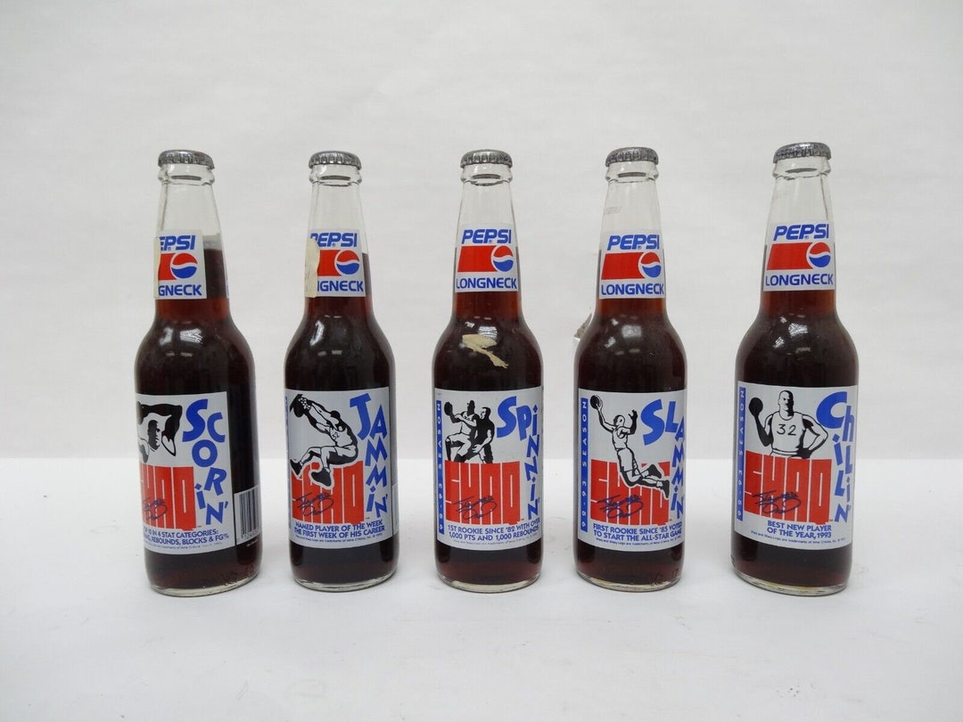 Set of 5 Vintage Pepsi Shaquille O'neal Shaq 12oz Longneck Glass ...
