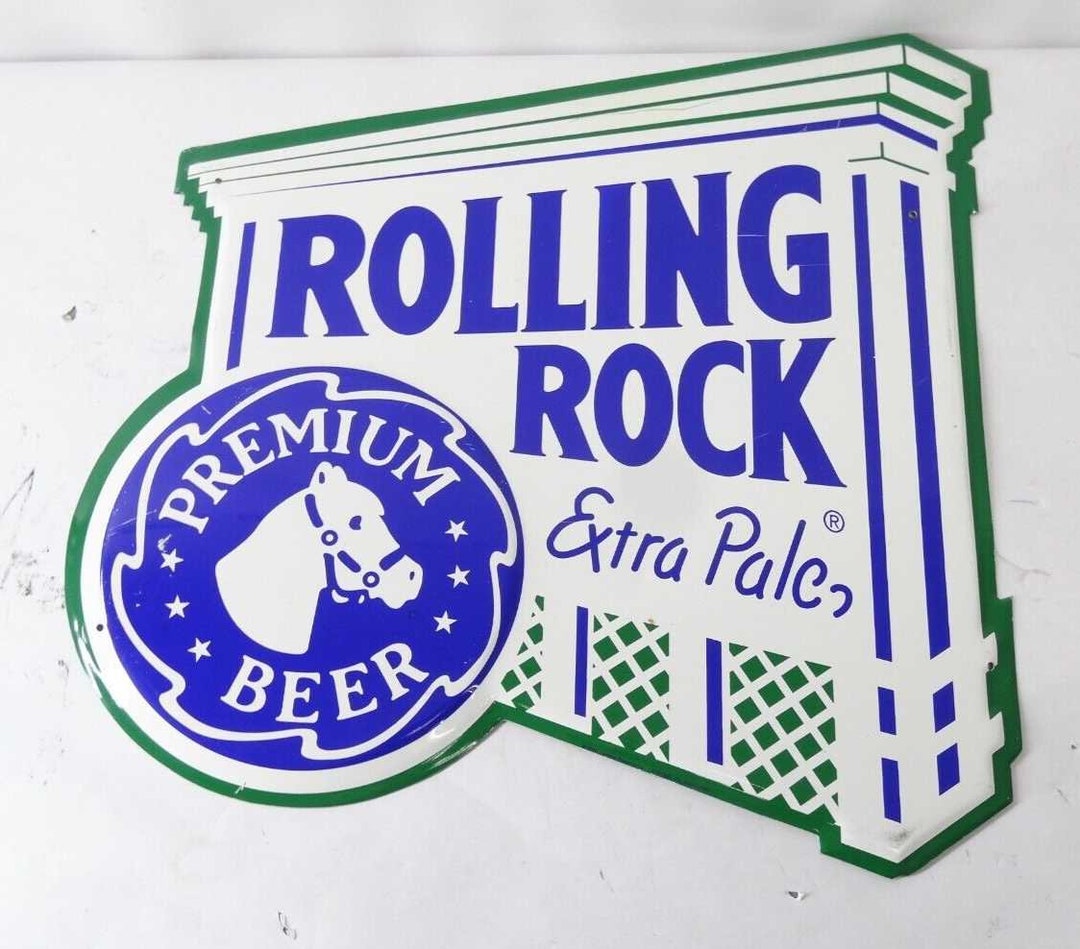 Rolling Rock Extra Pale Premium Beer Metal Embossed Beer Sign - Etsy