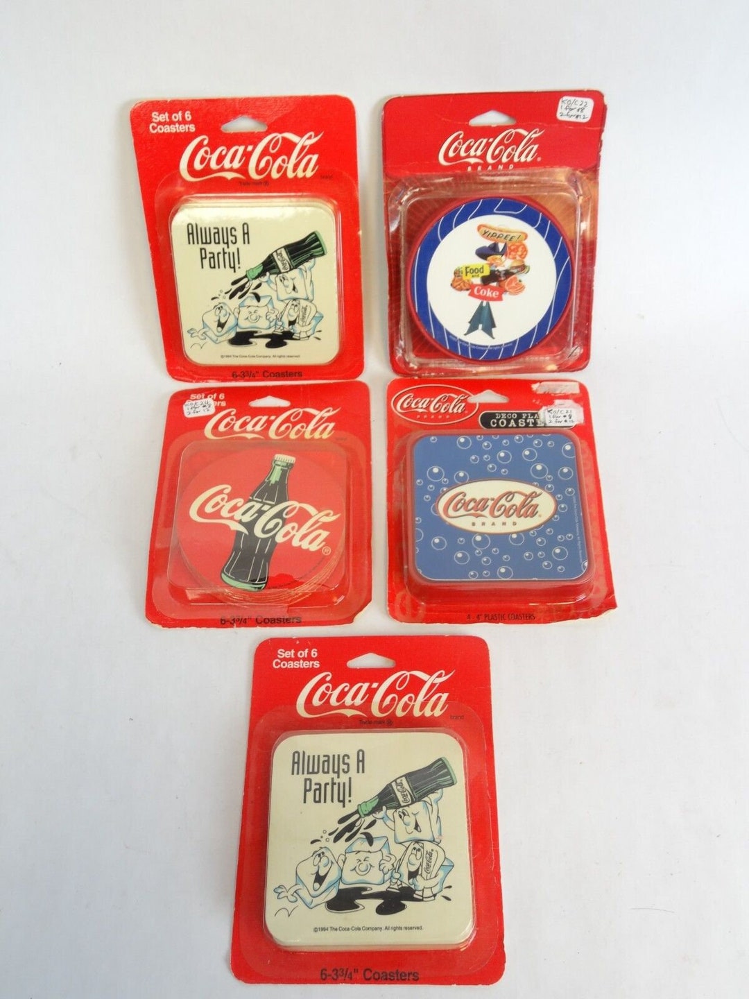 Vintage Lot of 5 Coca-cola Coke Coaster Packs of 6 - Etsy
