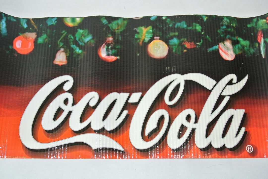 Coca Cola Christmas Corrugated Banner Shelf Display Sign, 1' X 20.5 ...