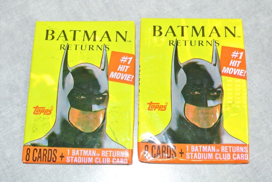 1991 Topps BATMAN RETURNS Trading Cards 8/pack, Sealed Lot of 2 Packs ...