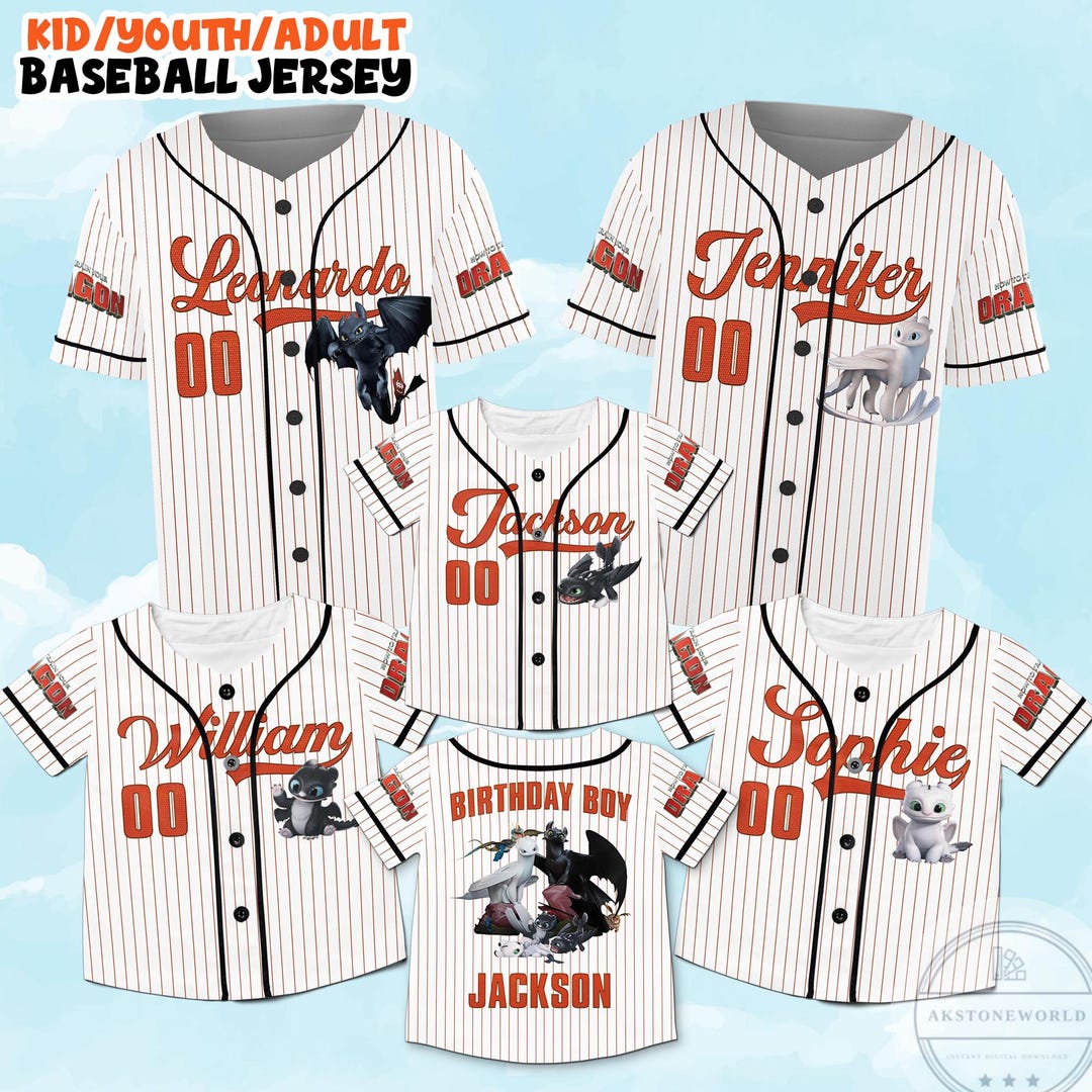 Personalization HTTYD Baseball Jersey, Birthday Toothless Costume Group ...