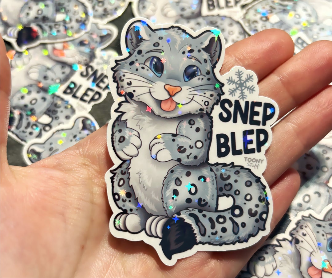 Sticker, Snow Leopard, Sticker, Snep Blep, Glitter - Etsy