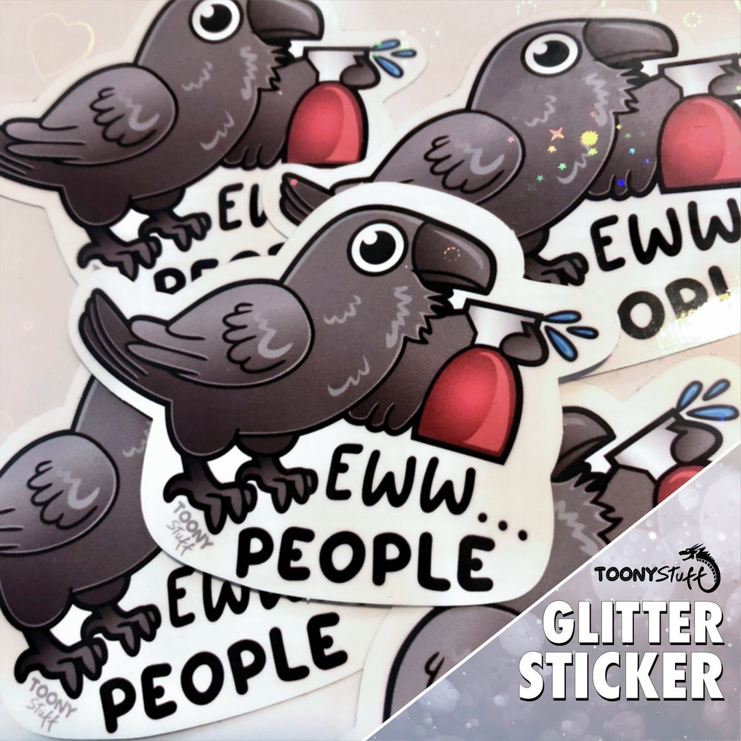 Ewww People, Stickers, Furry, Raven, Glitter - Etsy
