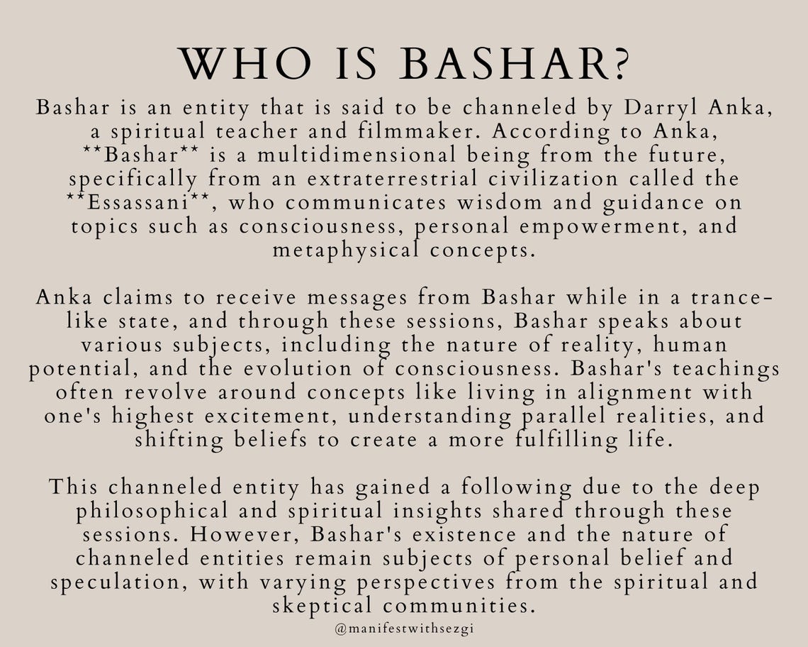 Bashar Channeling / 1 Page Cheat Sheet / A4 & US LETTER - Etsy