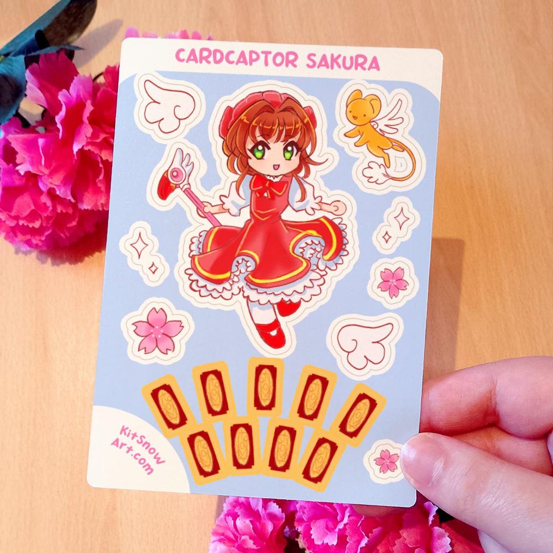 Cardcaptor Sakura Sticker Sheet: Waterproof Vinyl Sakura & Kero Decals ...