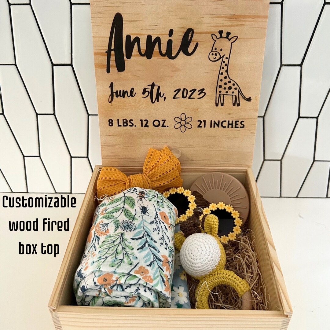Personalized Baby Box, Baby Girl Shower Gift Box, Flower Baby Gift Box ...
