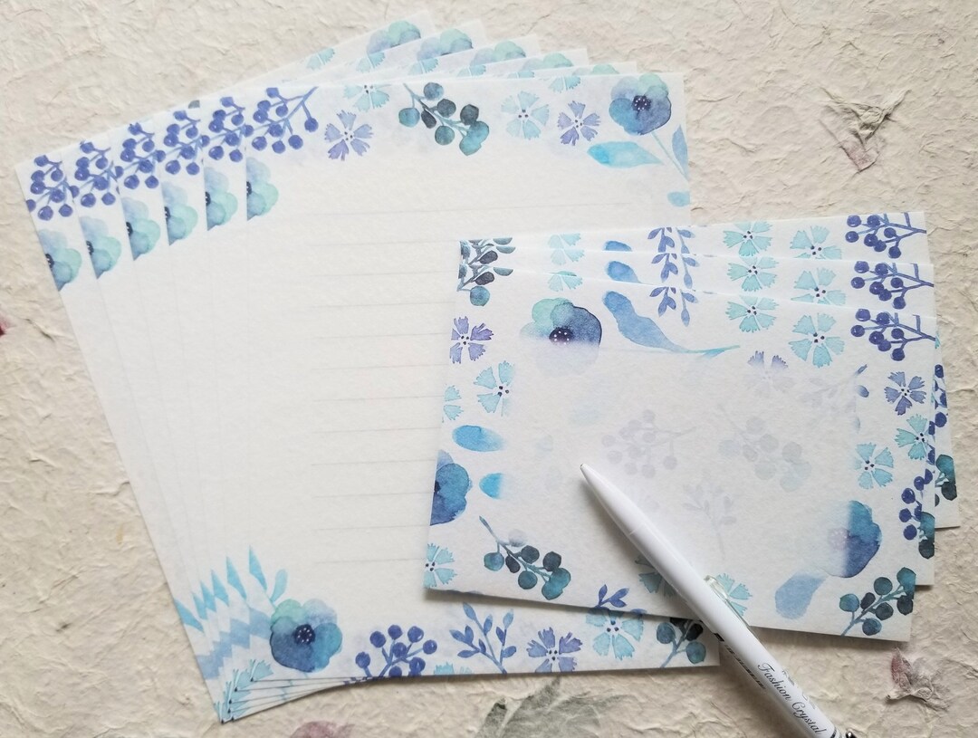 Elegant Floral Watercolor Writing Letter Set Writing Sheets With ...